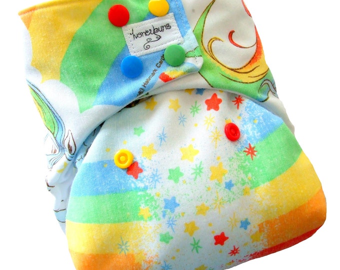 Rainbow Brite One Size Cloth Diaper With PUL Bold Colored - Etsy