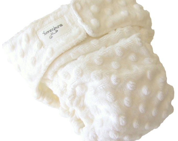 Bright White Fuzzy Minky Dot AIO Cloth Diaper 12-18 Months - Etsy
