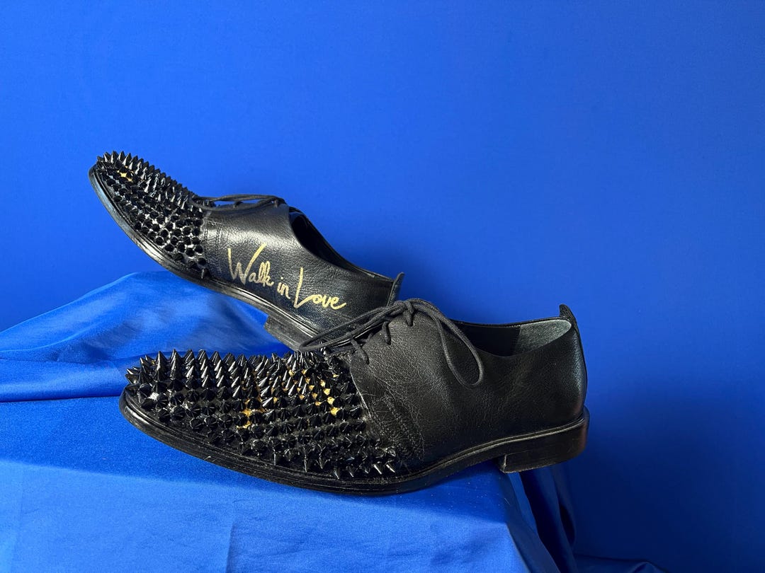 Le Prestige – Bespoke Black Gold Spike Oxford | Gold Embossed Dress ...