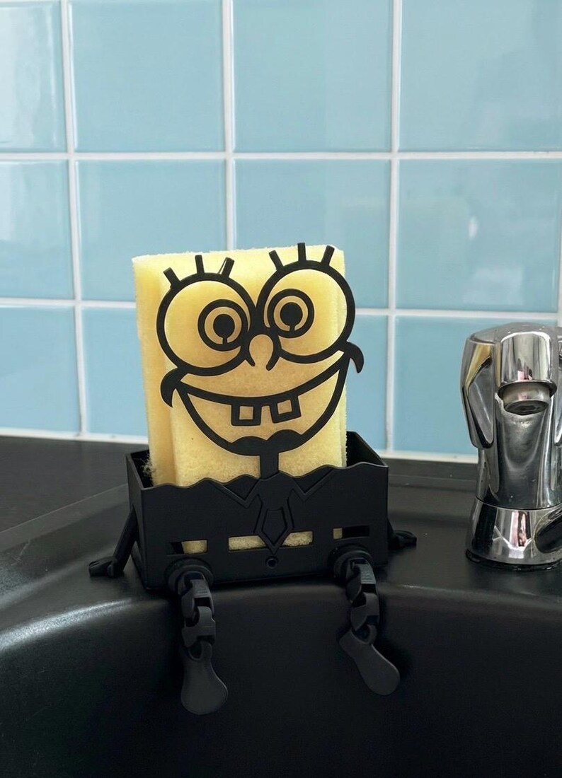 Sponge Holder | Spongebob Inspired Kitchen Decor | Movable Legs Sink ...