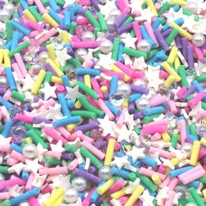 Star Polymer Clay Sprinkle Mix With Acrylic Gems and Pearls - NOT ...