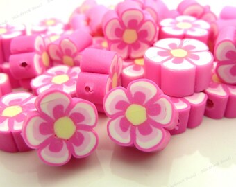 Pink clay beads | Etsy