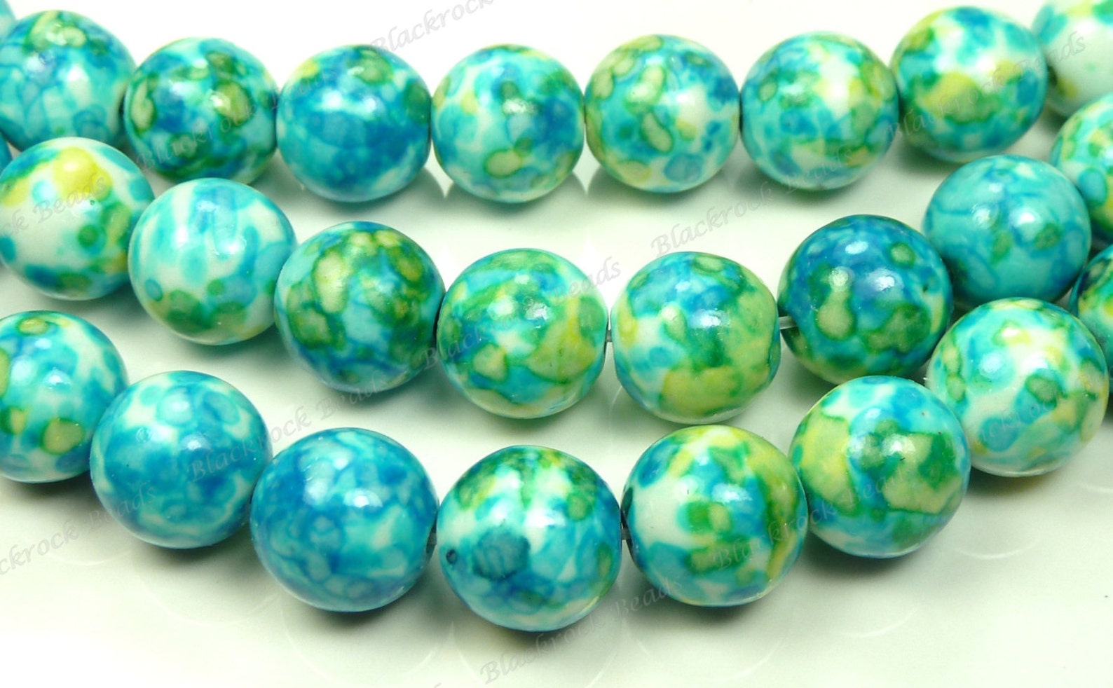 8mm Rain Flower Stone Ocean Jade Round Gemstone Beads 15.5 - Etsy