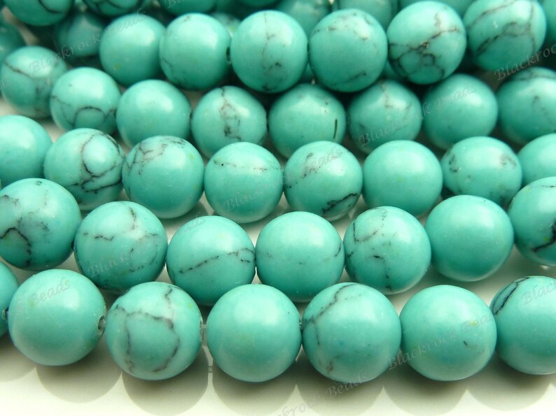 8mm Turquoise Blue Howlite Round Gemstone Beads 16 Inch - Etsy