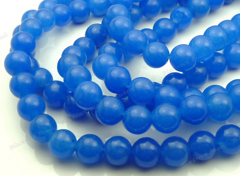 8mm Dark Blue Jade Round Gemstone Beads 15.5 Inch Strand - Etsy
