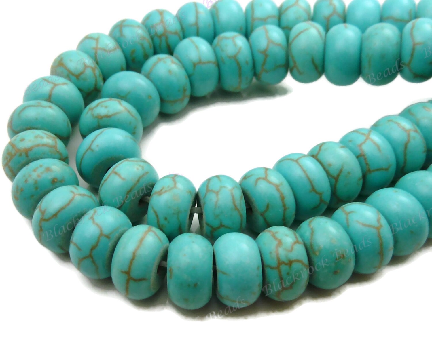 8x5mm Turquoise Blue Magnesite Matrix Gemstone Beads 16 Inch - Etsy