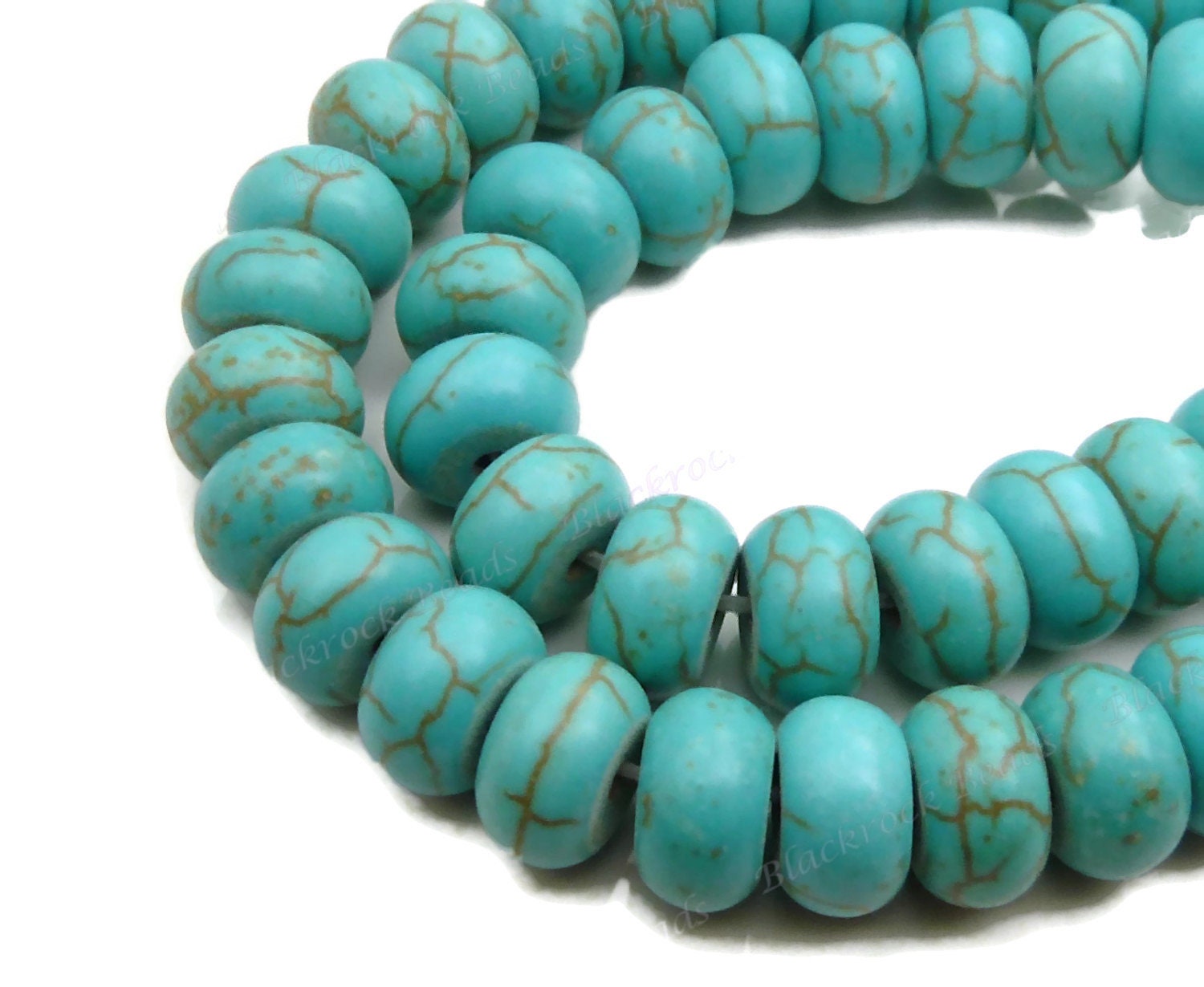 8x5mm Turquoise Blue Magnesite Matrix Gemstone Beads 16 Inch - Etsy