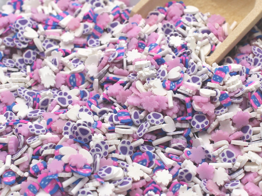 Love My Pet Dog or Cat Paw Print Polymer Clay Sprinkle Mix - NOT EDIBLE ...