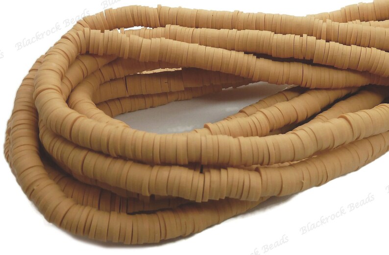 6mm Light Goldenrod Brown Polymer Clay and Vinyl Heishi Beads - Etsy