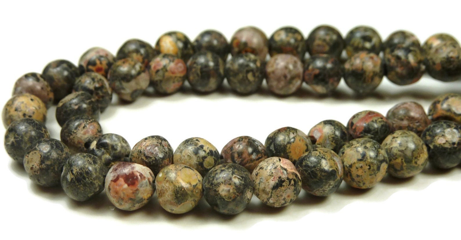 6mm Leopardskin Jasper Natural Gemstone Beads 15.5 Inch - Etsy