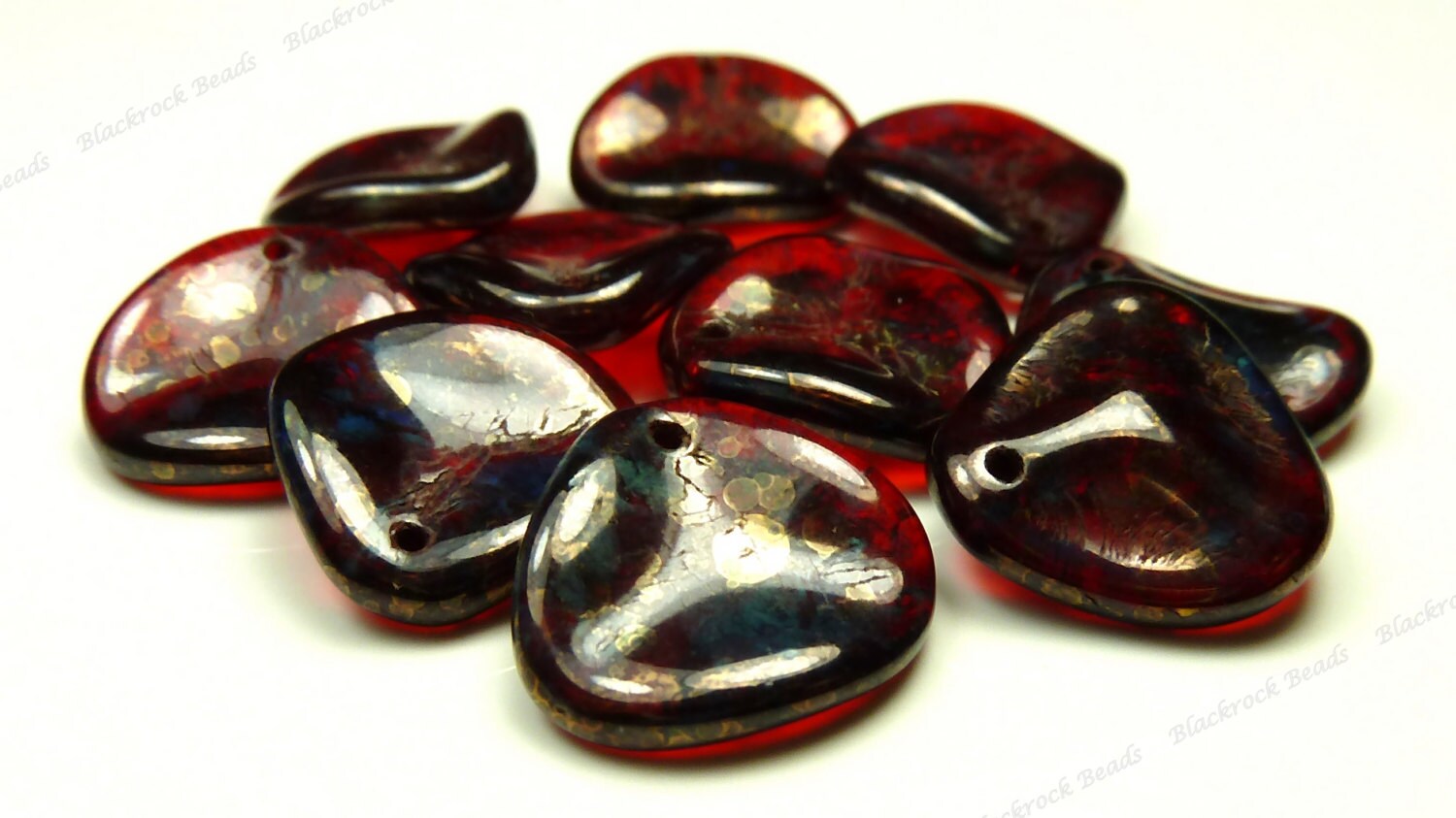 8mm Siam Ruby Red Czech Glass Beads 50pc Strand Bronze - Etsy