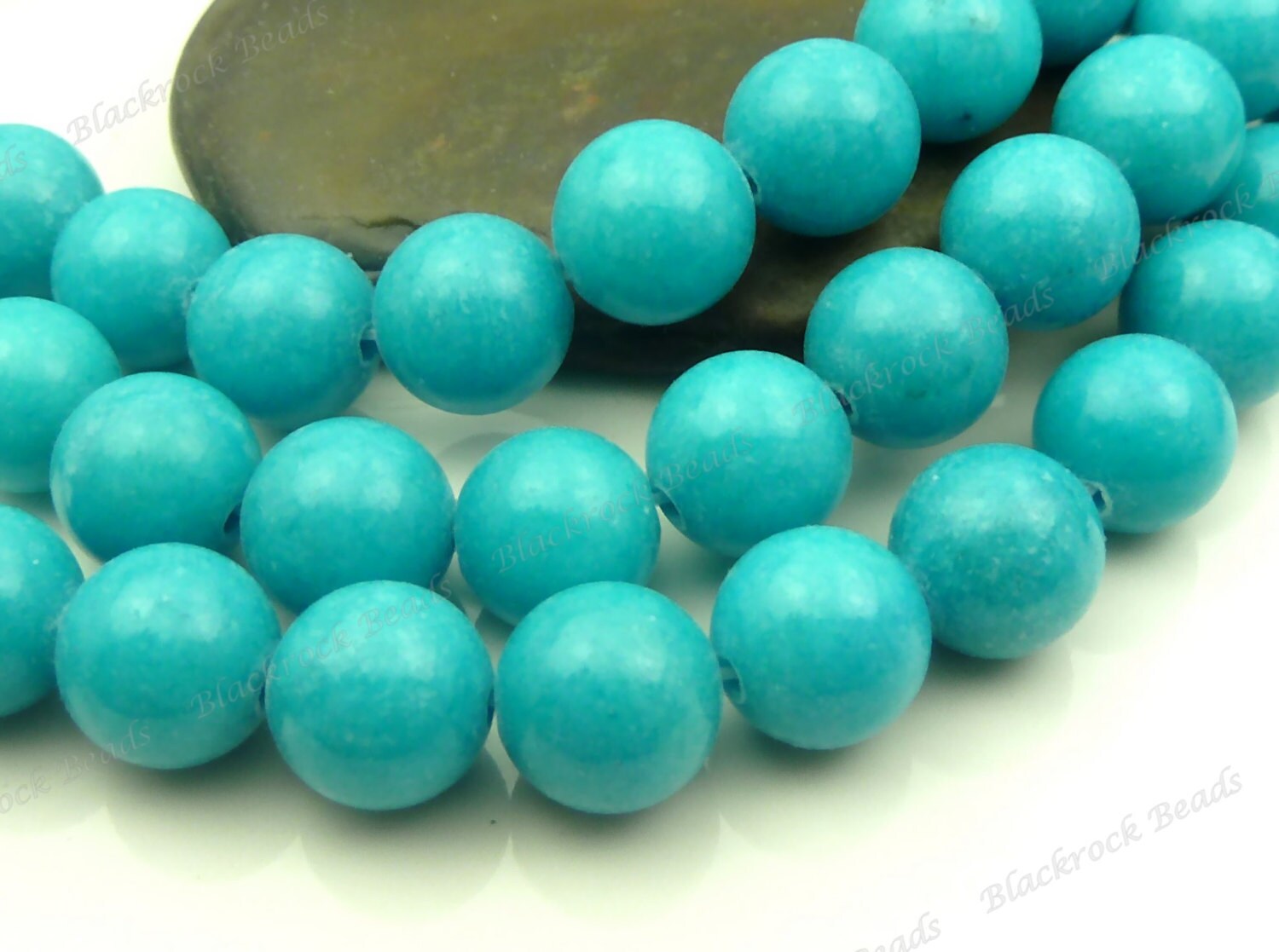 10mm Cyan Mashan Jade Round Gemstone Beads 16 Inch Strand | Etsy