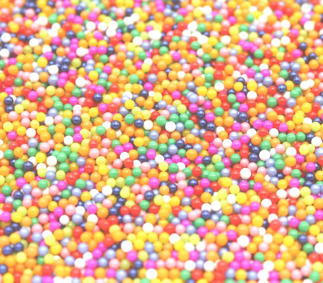NON-EDIBLE 2mm Rainbow Glass Nonpareil Sprinkles - Fake Bake Sprinkle ...