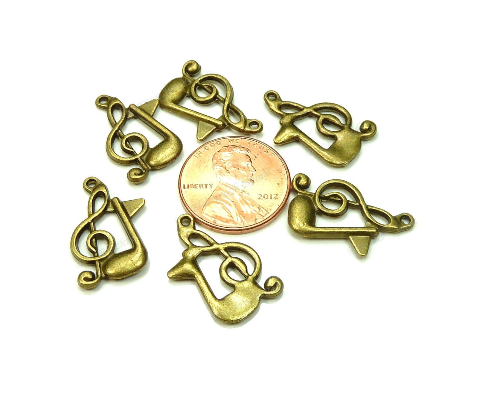 10 Music Note Charms Antique Bronze Tone 15x20mm Music - Etsy