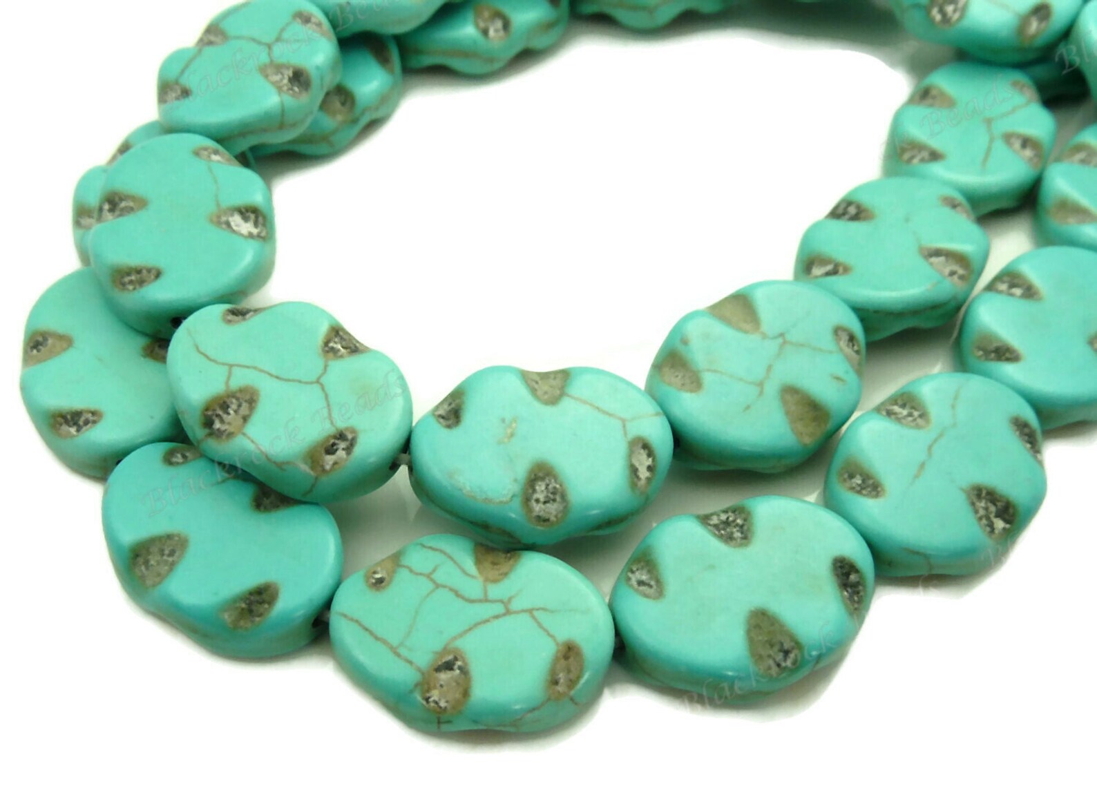 20x15mm Turquoise Blue Magnesite Carved Oval Gemstone Beads - 16 Inch ...