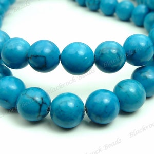 10mm Blue Magnesite Matrix Round Gemstone Beads 16 Inch Strand BG17 - Etsy
