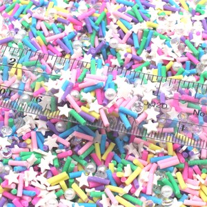 Star Polymer Clay Sprinkle Mix With Acrylic Gems and Pearls - NOT ...