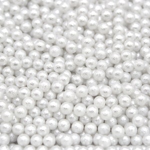 5mm Textured White Acrylic Pearls Nonpareil Sprinkle Beads - NON-EDIBLE ...