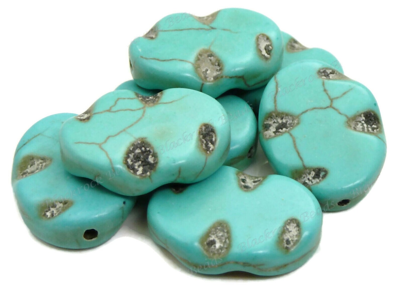 20x15mm Turquoise Blue Magnesite Carved Oval Gemstone Beads - 16 Inch ...