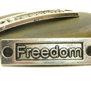 5 Freedom Connectors Antique Silver Tone 35x10mm, Curved Bar Connectors ...