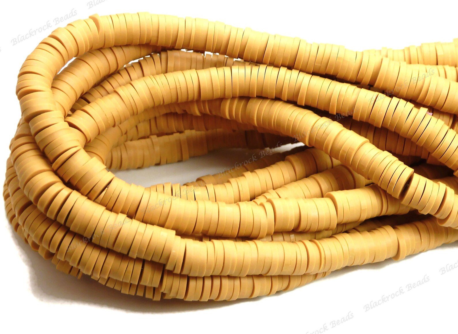 6mm Light Goldenrod Brown Polymer Clay and Vinyl Heishi Beads - Etsy