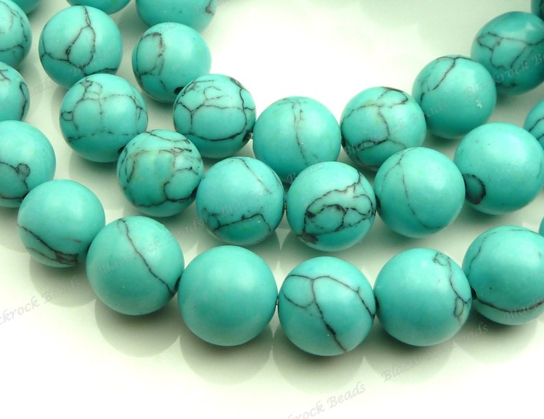 10mm Turquoise Blue Howlite Round Gemstone Beads 16 Inch - Etsy