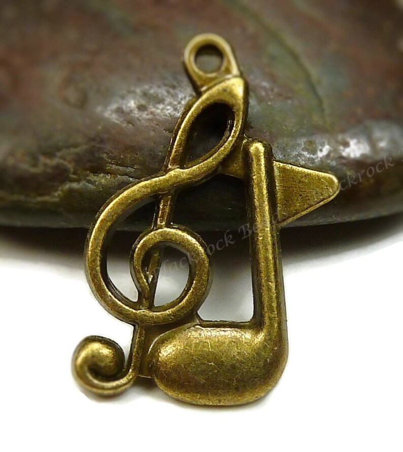 10 Music Note Charms Antique Bronze Tone 15x20mm Music - Etsy