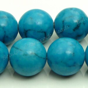10mm Blue Magnesite Matrix Round Gemstone Beads 16 Inch Strand BG17 - Etsy