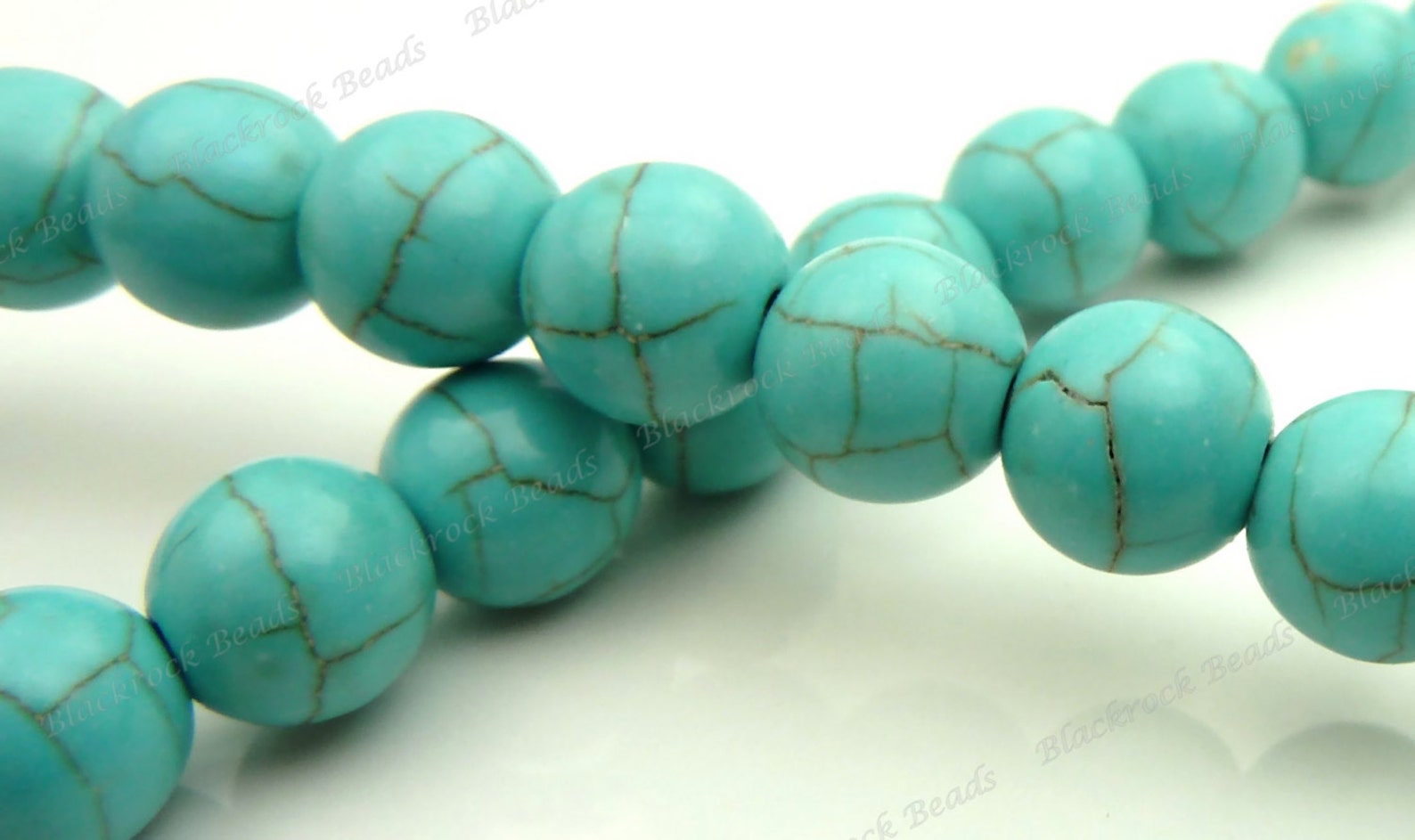 8mm Turquoise Blue Magnesite Matrix Round Gemstone Beads 16 - Etsy