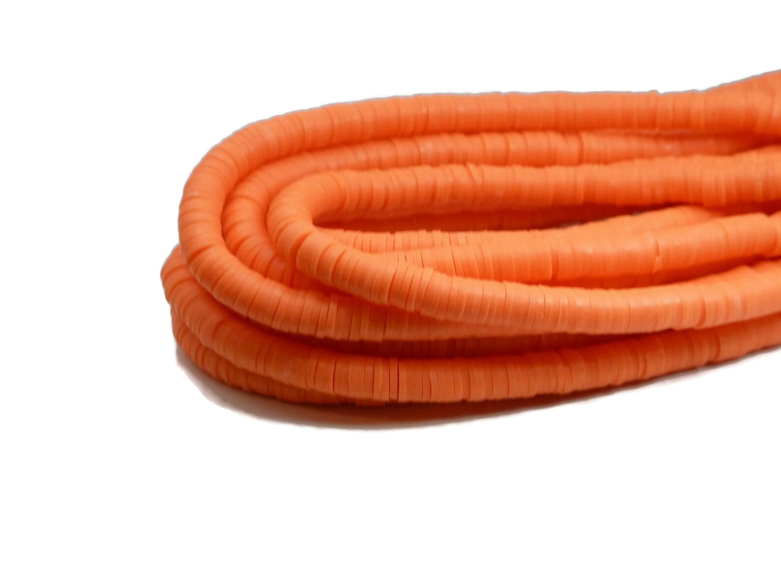 8mm Bright Orange Polymer Clay and Vinyl Heishi Beads 17 | Etsy