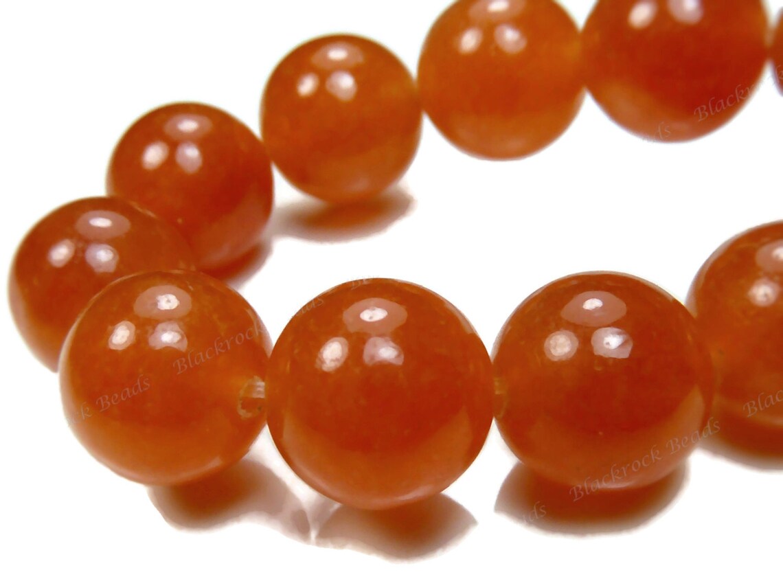10mm Burnt Orange Jade Round Gemstone Beads 15.5 Inch Strand - Etsy