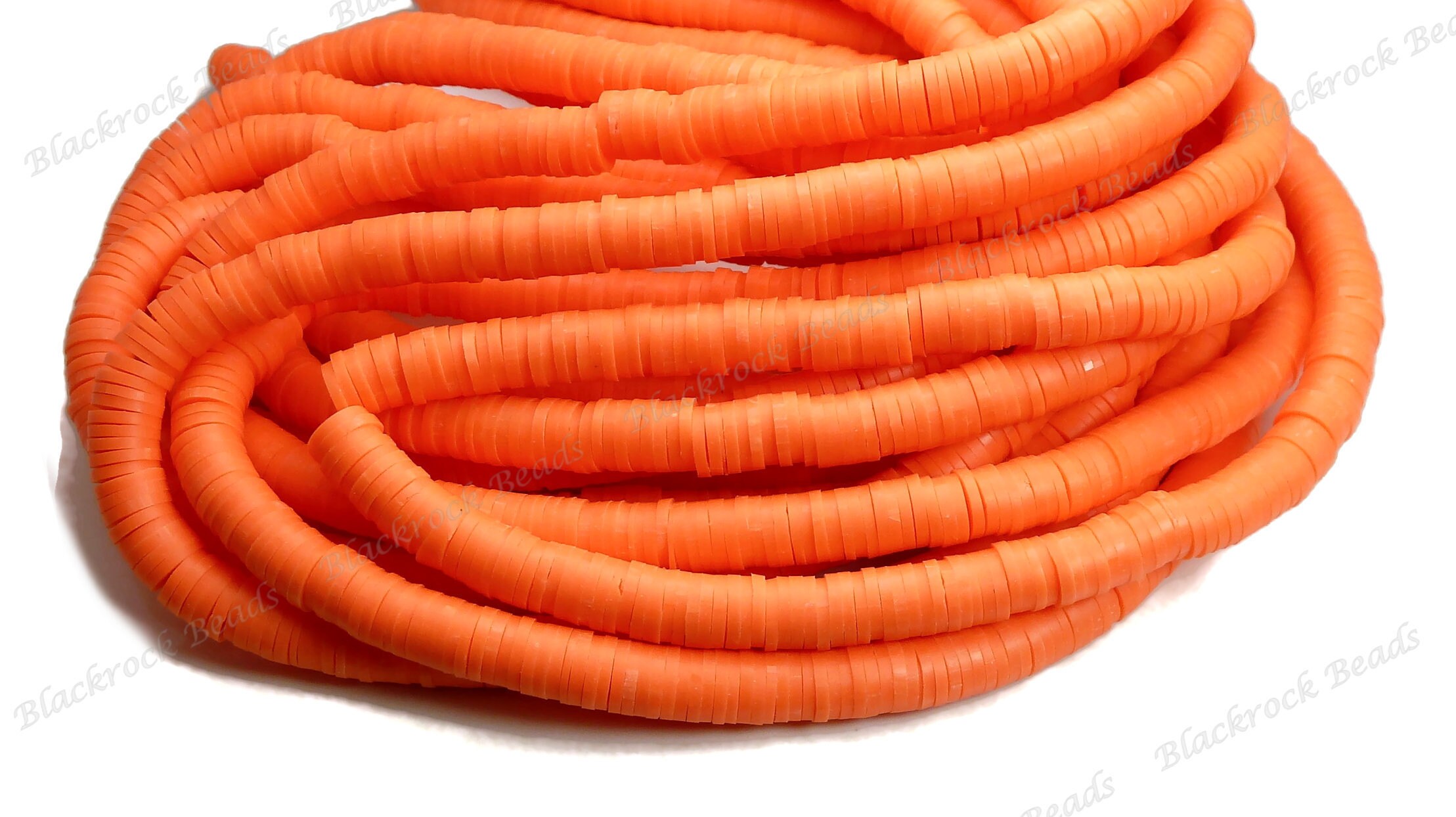 8mm Bright Orange Polymer Clay and Vinyl Heishi Beads 17 | Etsy