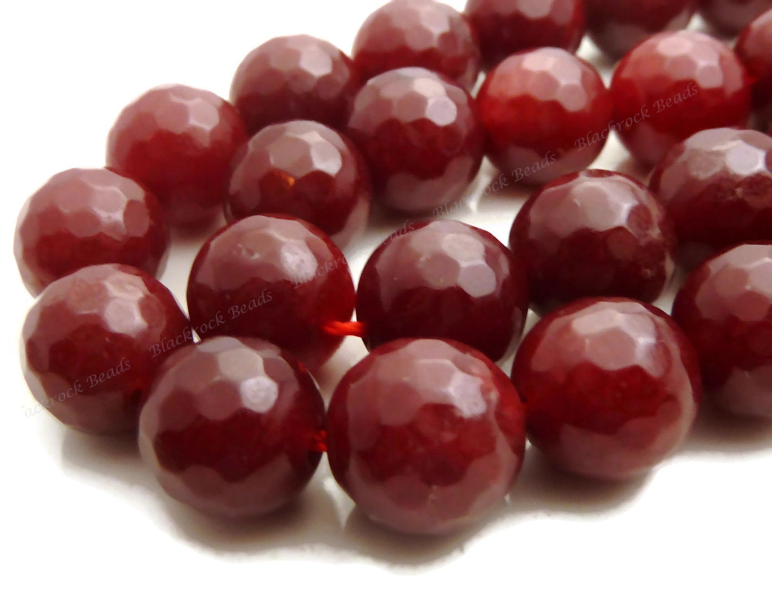 10mm Dark Red Jade Faceted Gemstone Beads 15.5 Inch Strand - Etsy