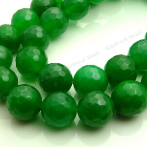 10mm Dark Sea Green Jade Faceted Gemstone Beads 15.5 Inch Strand BF38 ...
