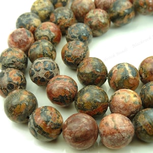 8mm Leopardskin Jasper Round Natural Gemstone Beads 15.5 - Etsy