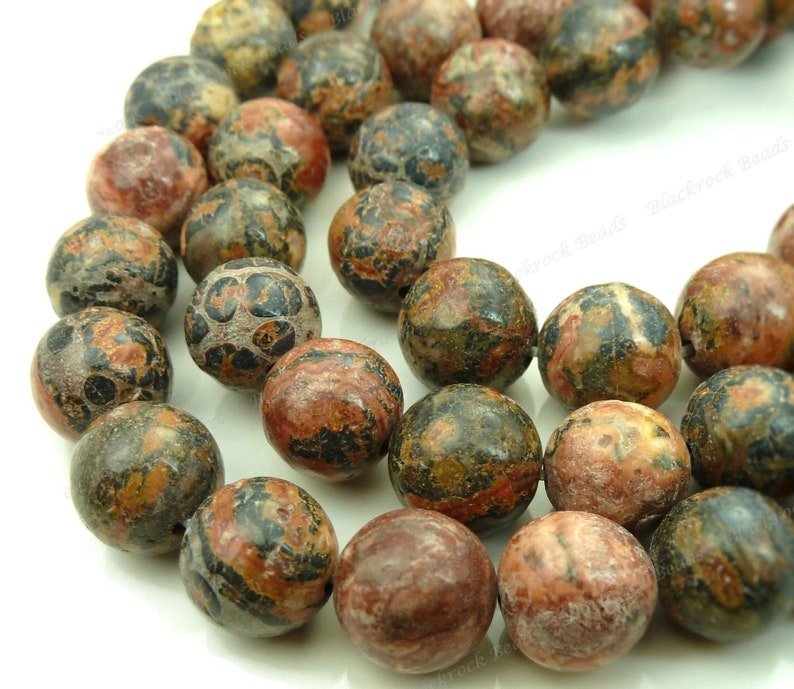 8mm Leopardskin Jasper Round Natural Gemstone Beads 15.5 - Etsy