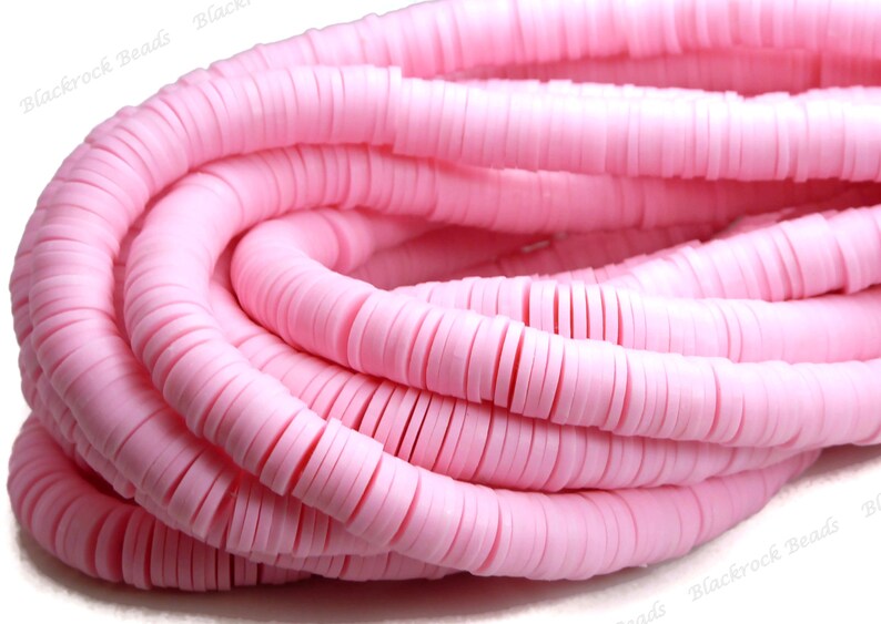 4mm Carnation Pink Polymer Clay and Vinyl Heishi Beads 17 | Etsy