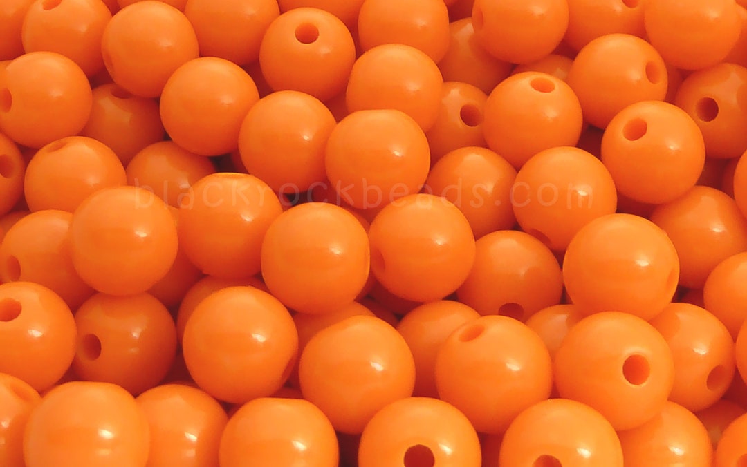 10mm Orange Gumball Beads 25 Pieces Round Acrylic Bubblegum Beads ...