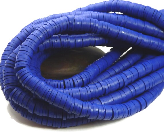 6mm Ultramarine Blue Polymer Clay and Vinyl Heishi Beads 17 | Etsy