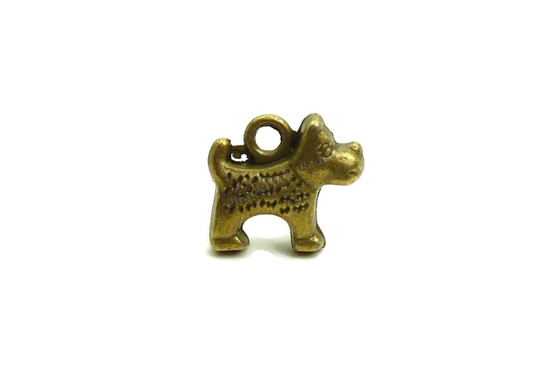 10 Dog Charms 3D and Double Sided Antique Bronze Tone - Etsy
