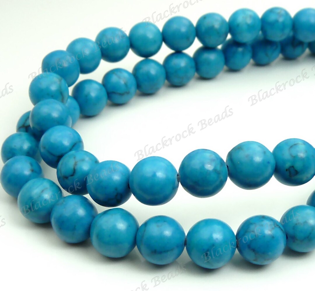 6mm Blue Magnesite Matrix Round Gemstone Beads 16 Inch Strand BG19 - Etsy