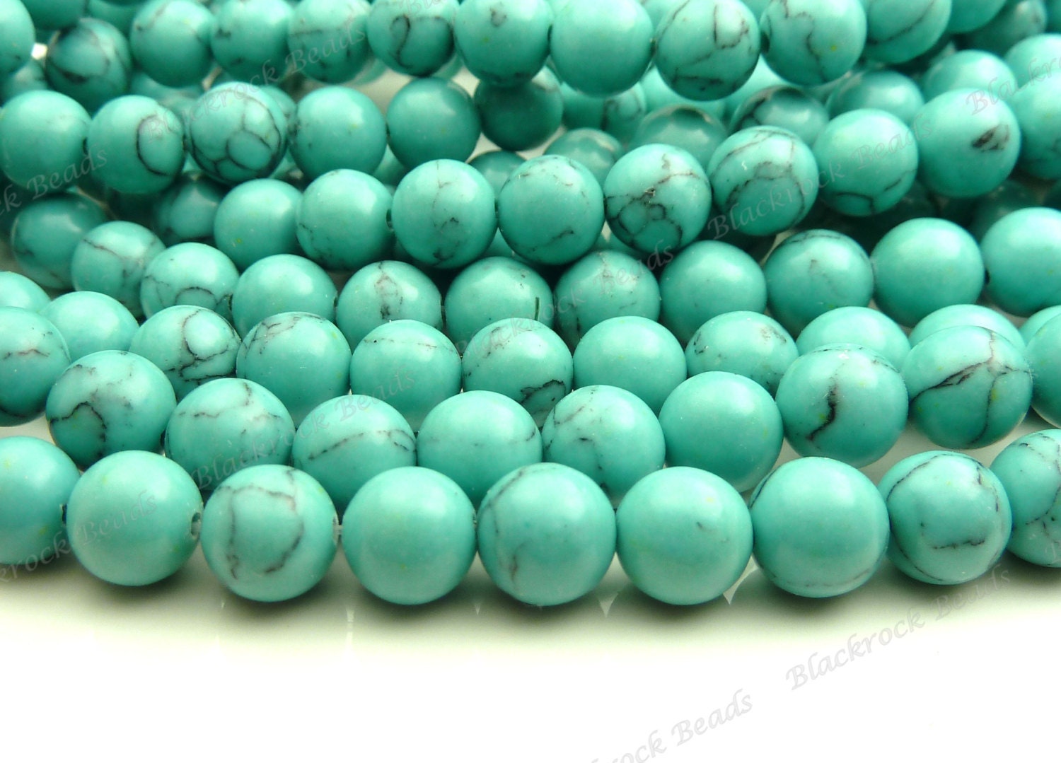 8mm Turquoise Blue Howlite Round Gemstone Beads 16 Inch | Etsy
