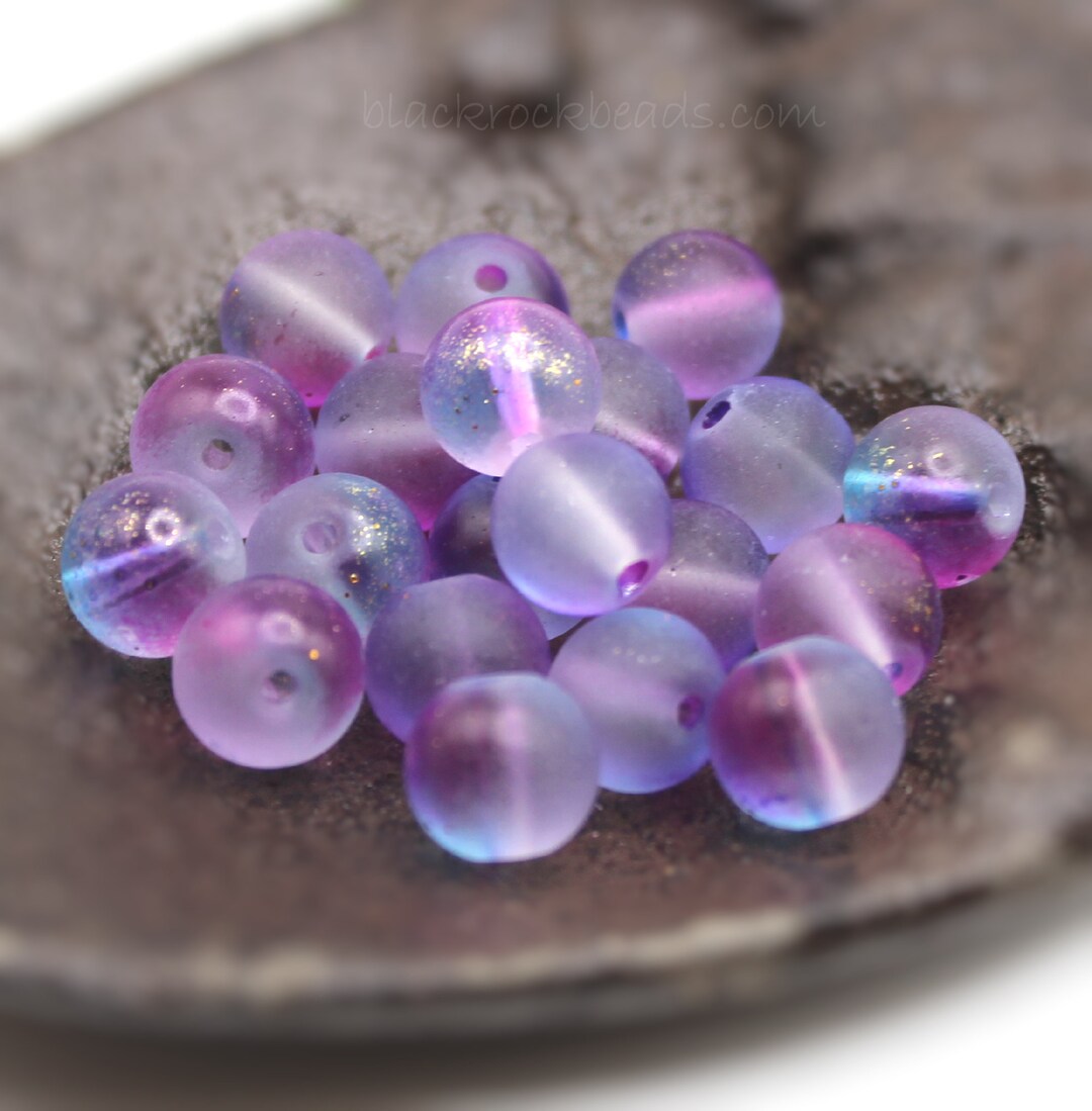 Bulk 50 Matte Blue, Violet Purple, and Clear With Golden Foil Round ...