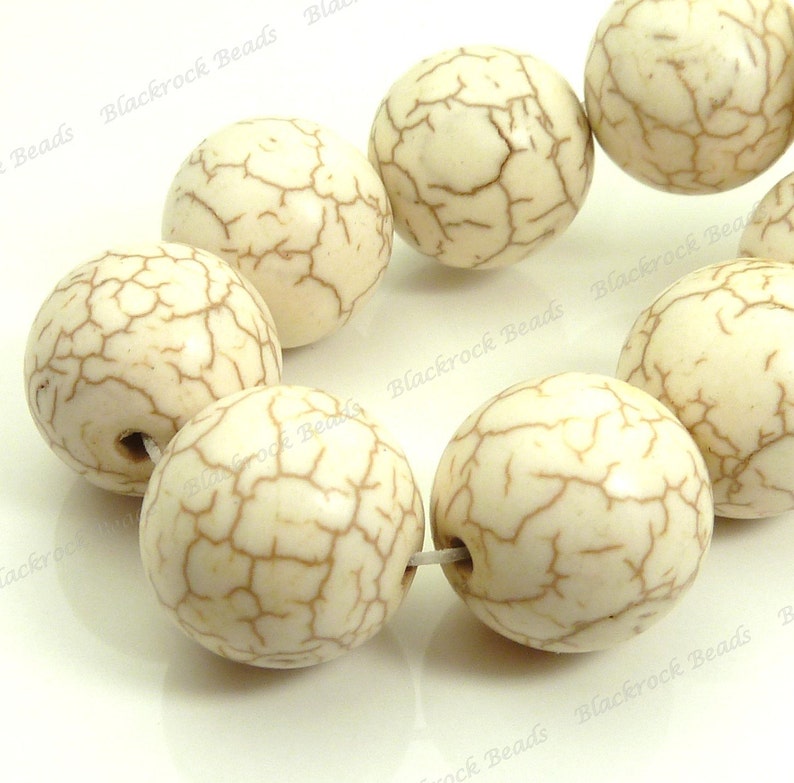 16mm Creamy White Magnesite Round Gemstone Beads 15.5 Inch | Etsy