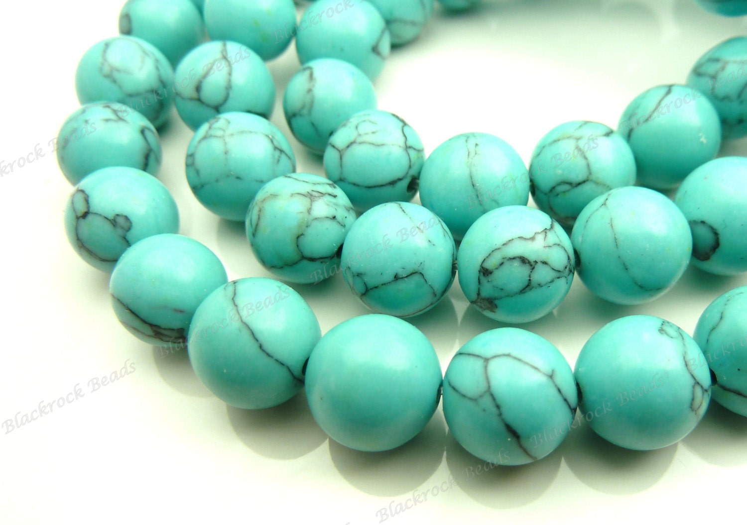 10mm Turquoise Blue Howlite Round Gemstone Beads 16 Inch - Etsy