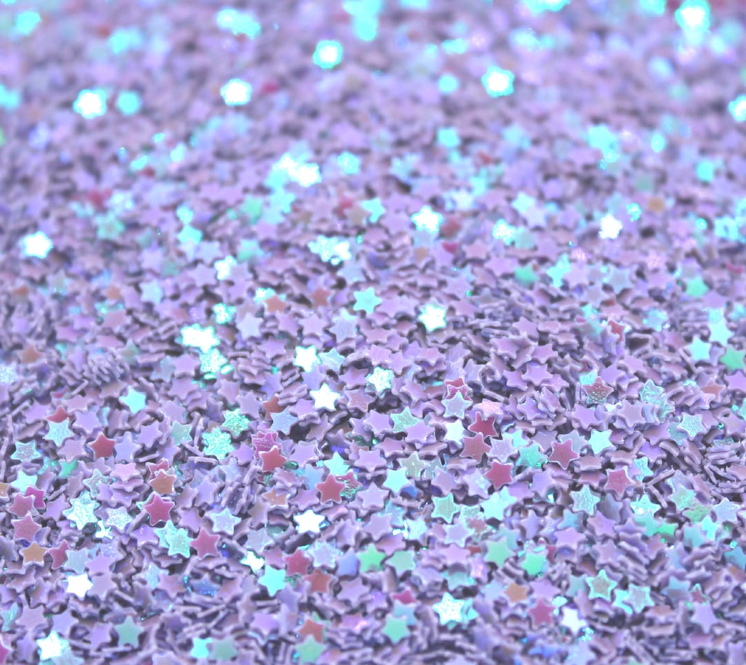 Purple Star Glitter - Shimmering Iridescent AB Chunky Color Shift ...