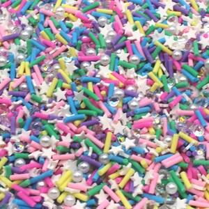 Star Polymer Clay Sprinkle Mix With Acrylic Gems and Pearls - NOT ...