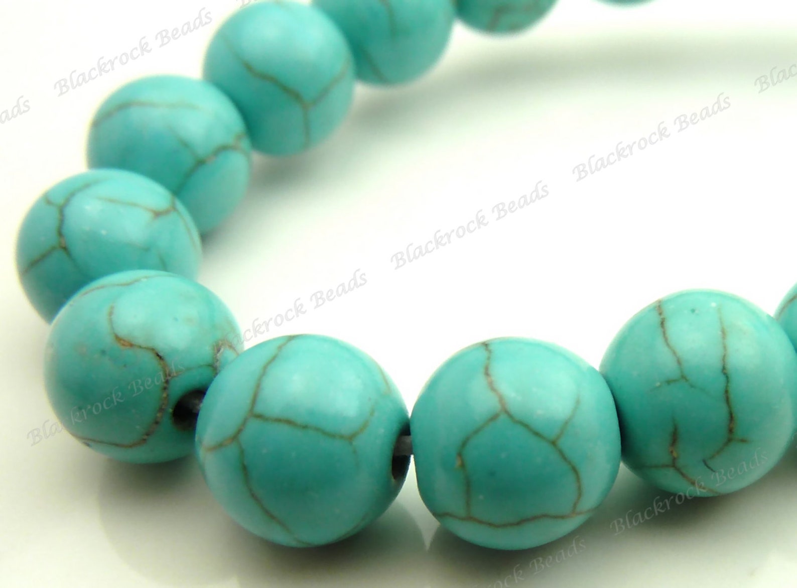 8mm Turquoise Blue Magnesite Matrix Round Gemstone Beads 16 - Etsy