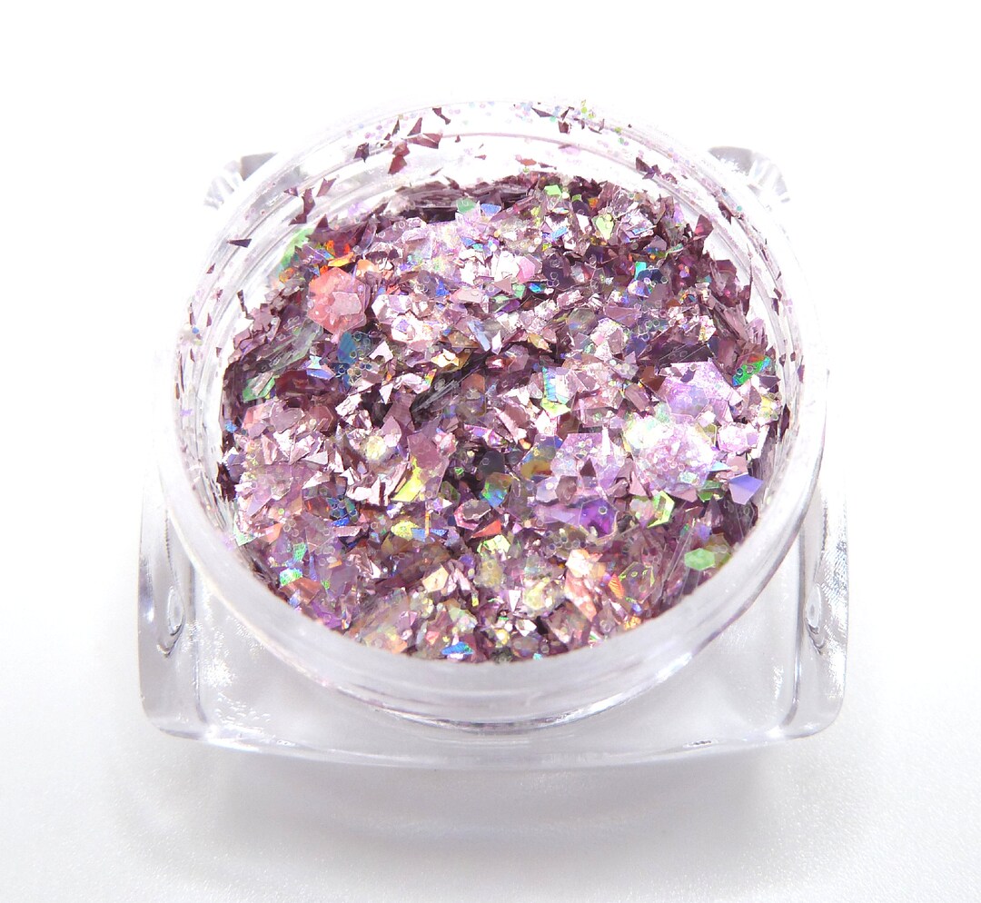 Plum Purple Glitter Flakes Chunky and Micro Glitter Sprinkles, Pixie Dust Nail Art, Resin ...