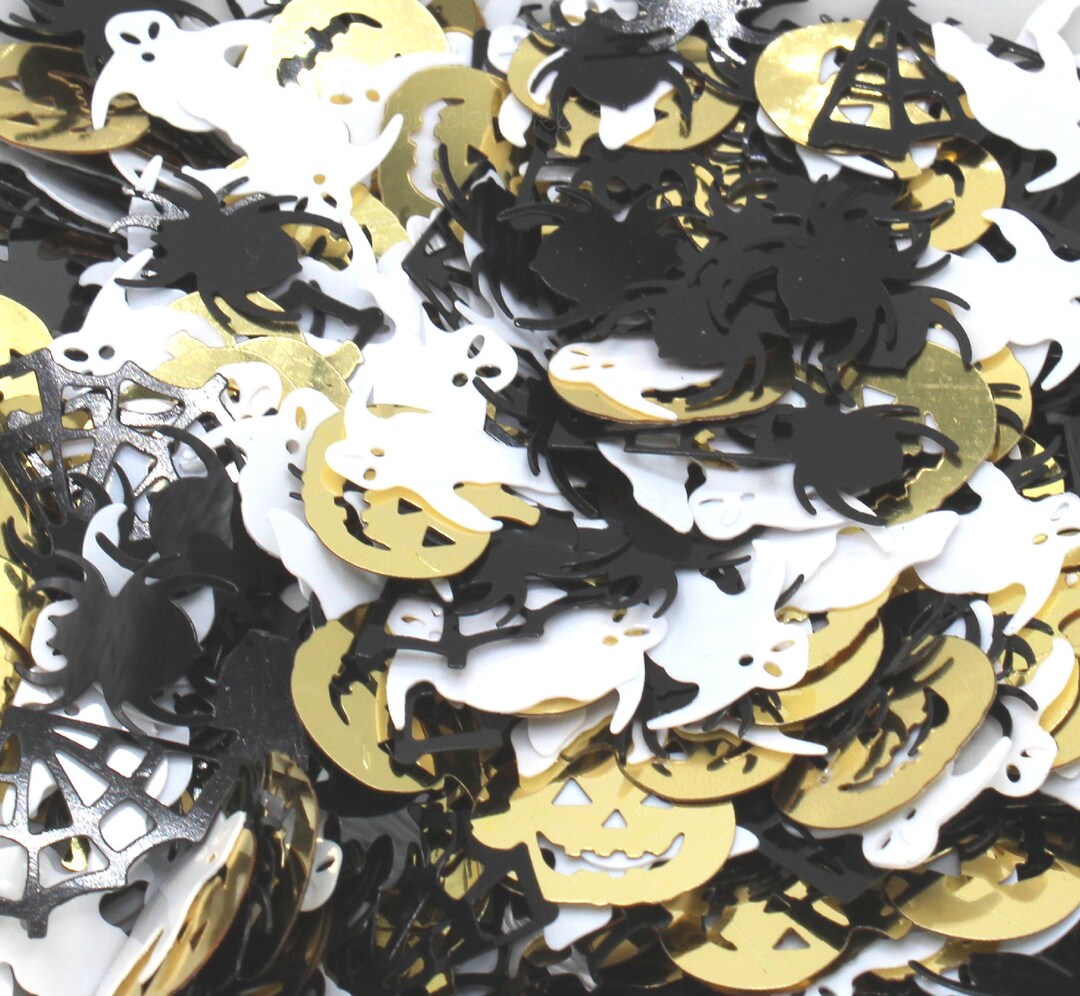 Halloween Table Scatter - Pumpkin Ghost Spider Spiderweb Confetti ...